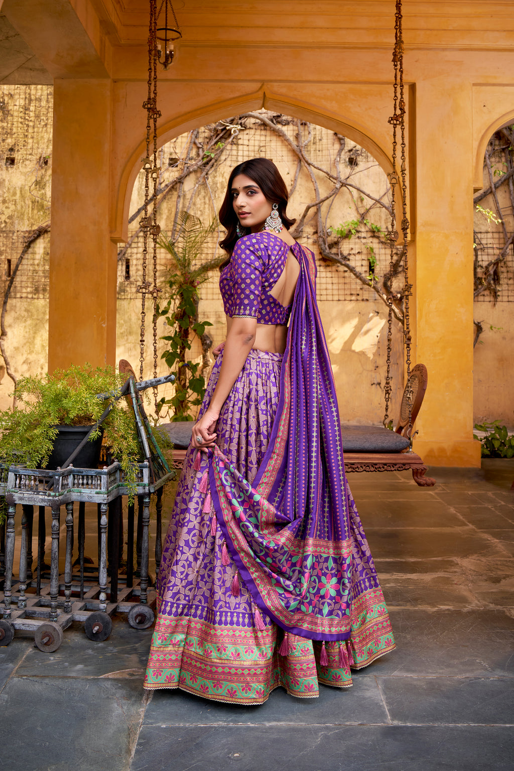 Samaira Purple Color Tasar Silk Iconic Sparkle With Lace Work Lehenga ...